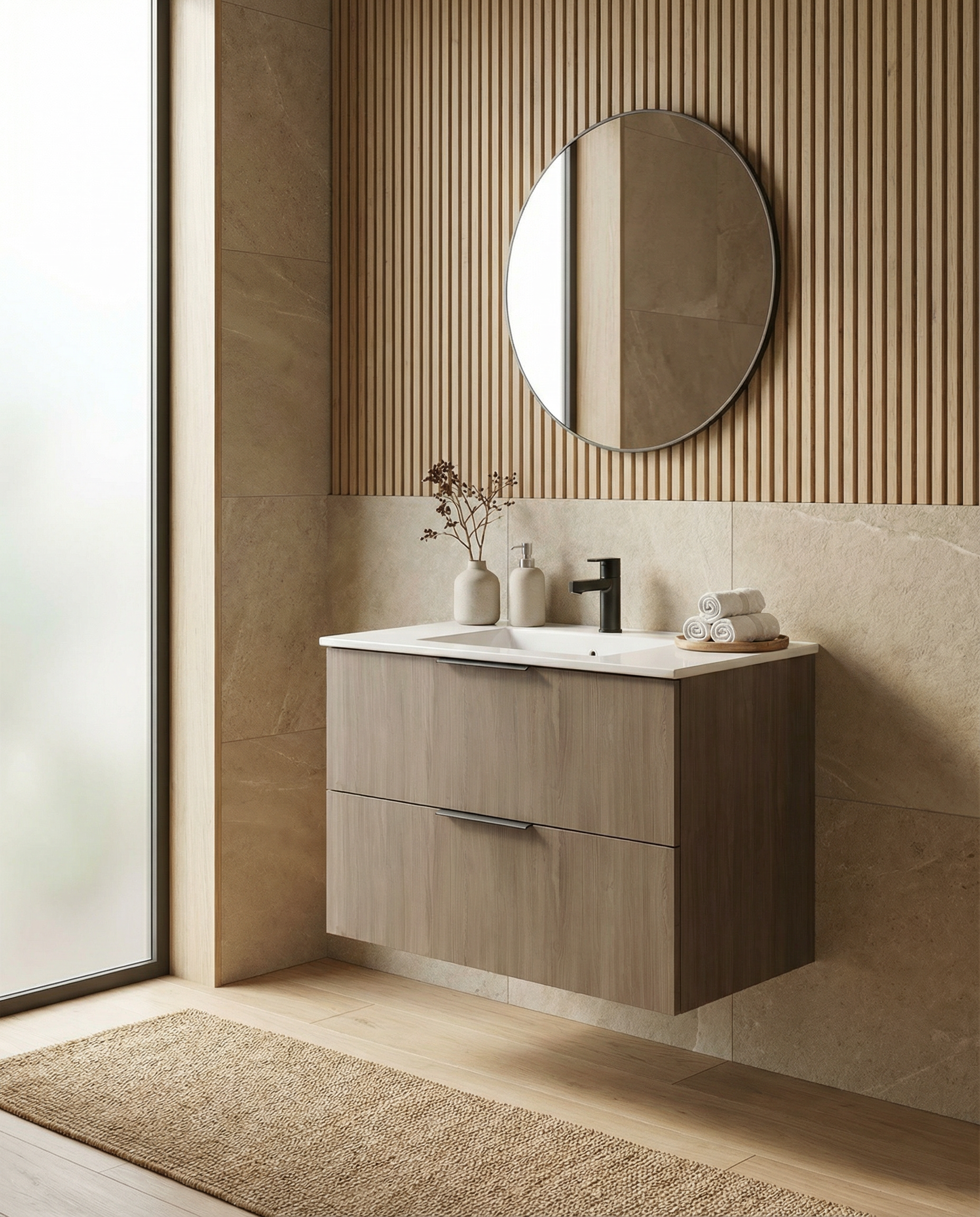 Spintelė su praustuvu 60 | Coffee Urban Oak | E-taumona – e-Taumona
